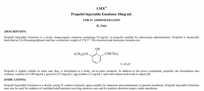 Propofol Medium and Long Chain Fat Emulsion Injection